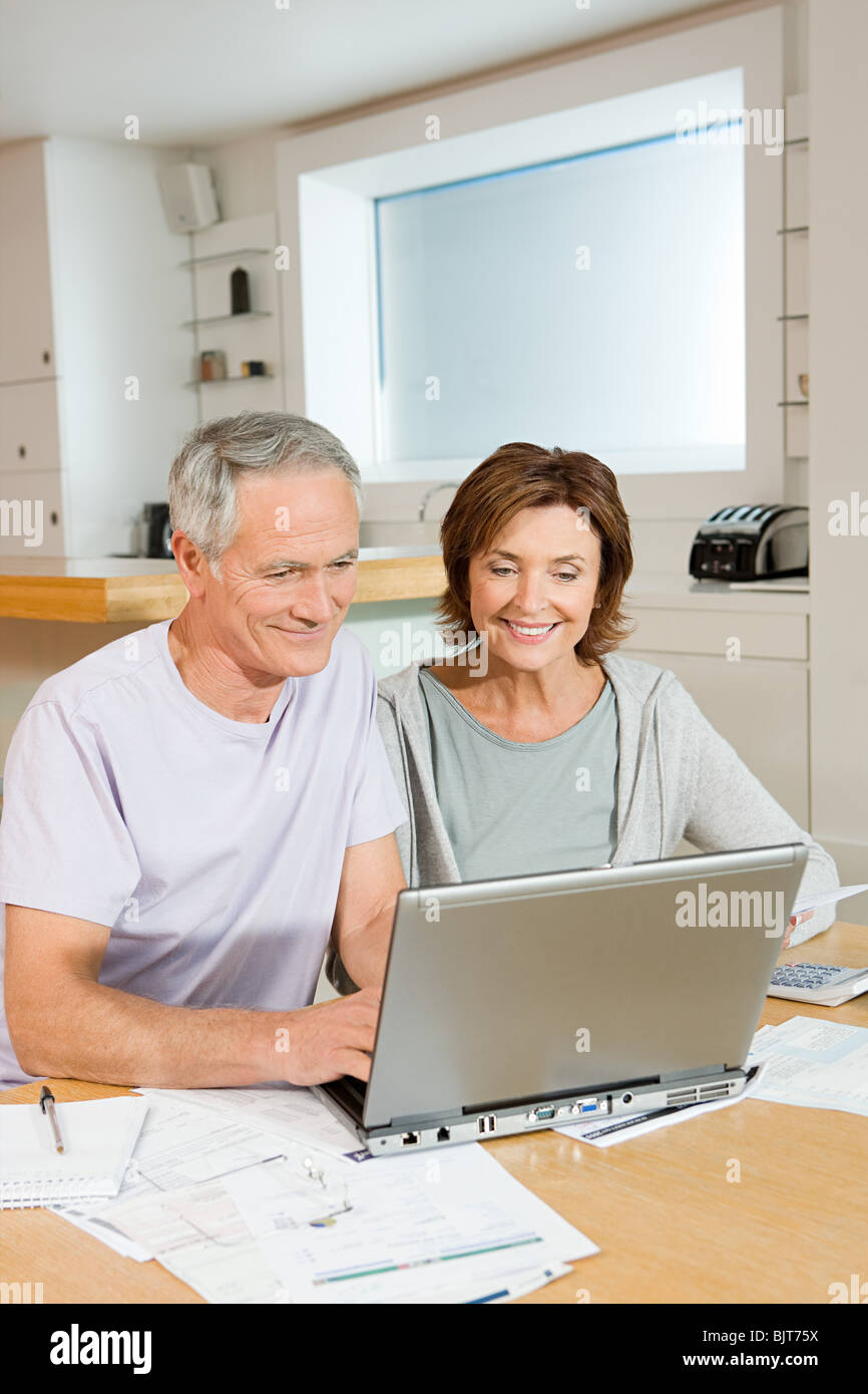 A couple sorting out home finances Stock Photo - Alamy