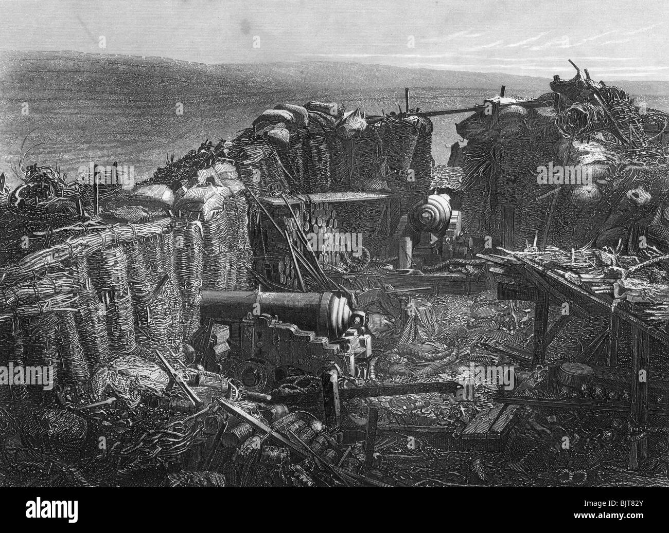 The Redan, view of a portion of the interior, Crimean War, (1857 ...