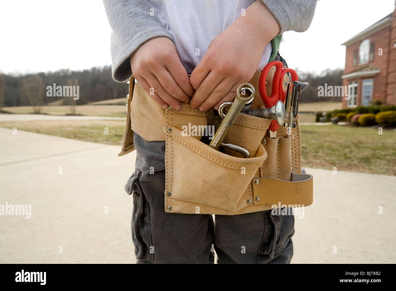 Little boy with tools Stock Photo - Alamy