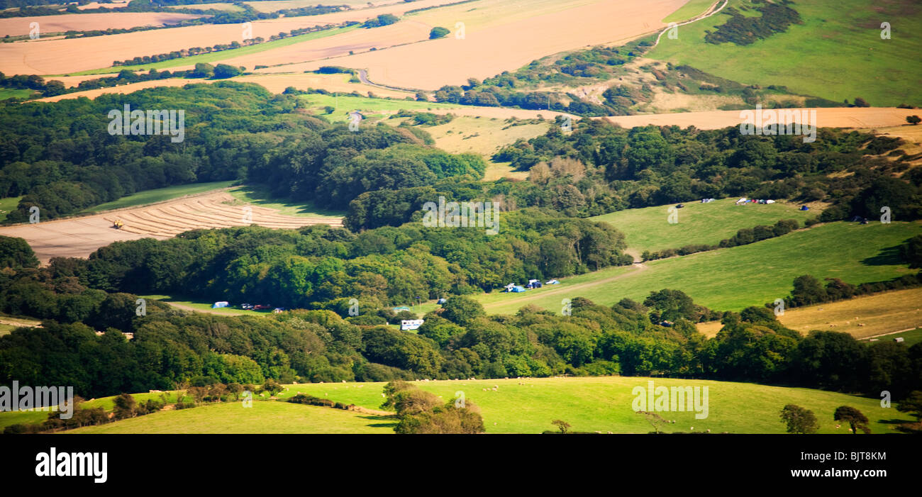 the view over dorset countryside from whiteways hill on army training ...