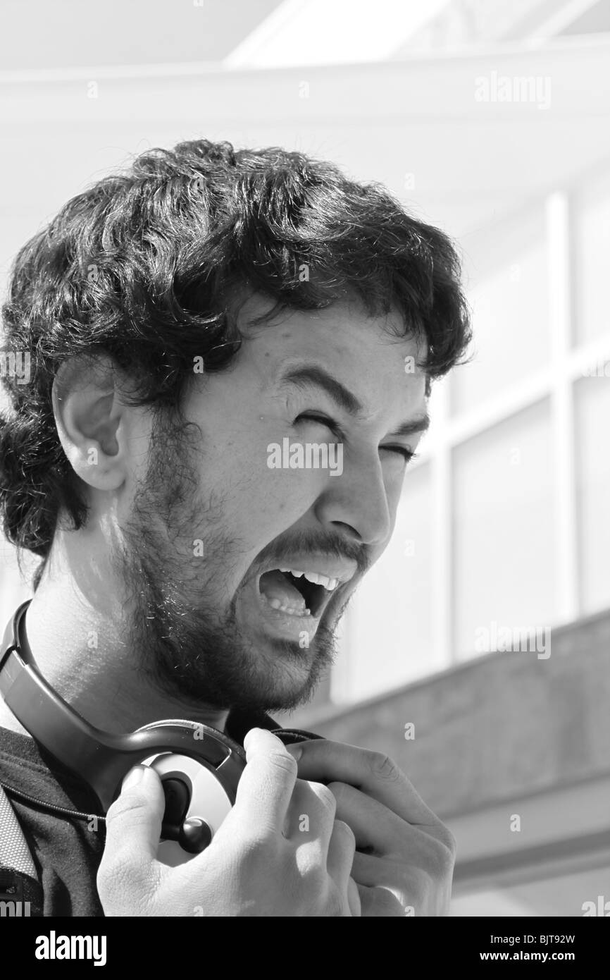 nervous young man Stock Photo - Alamy