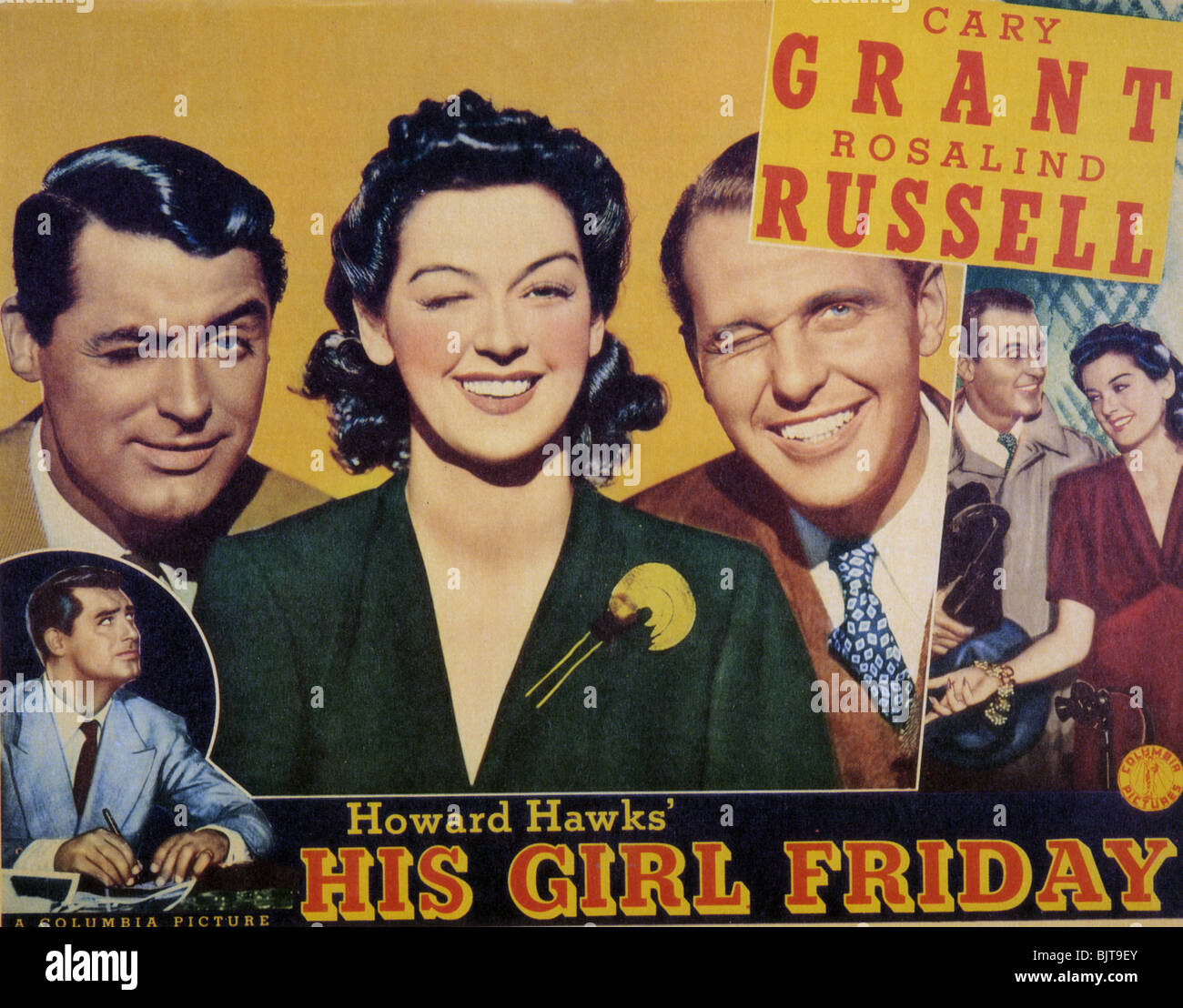 HIS GIRL FRIDAY - Poster for 1940 Columbia film with Cary Grant and ...