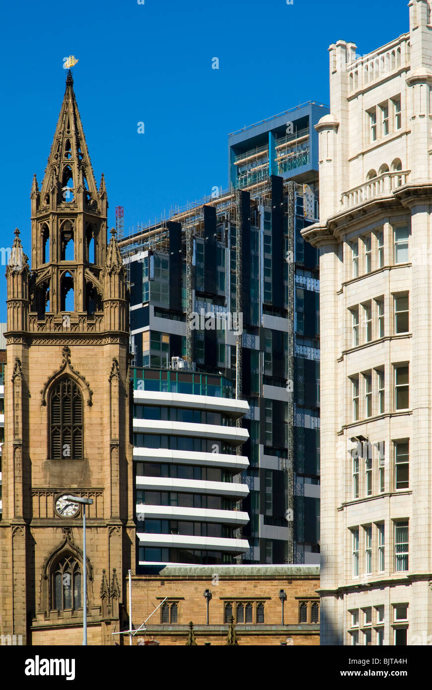 Old church and office buildings, Liverpool, England, UK Stock Photo - Alamy