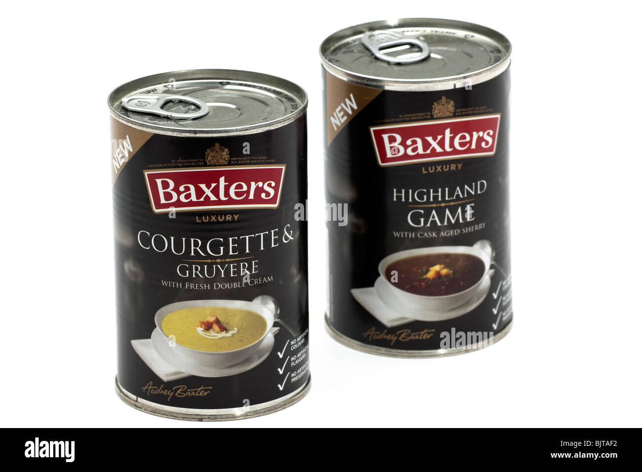 Two cans of Baxters luxury soups Stock Photo - Alamy