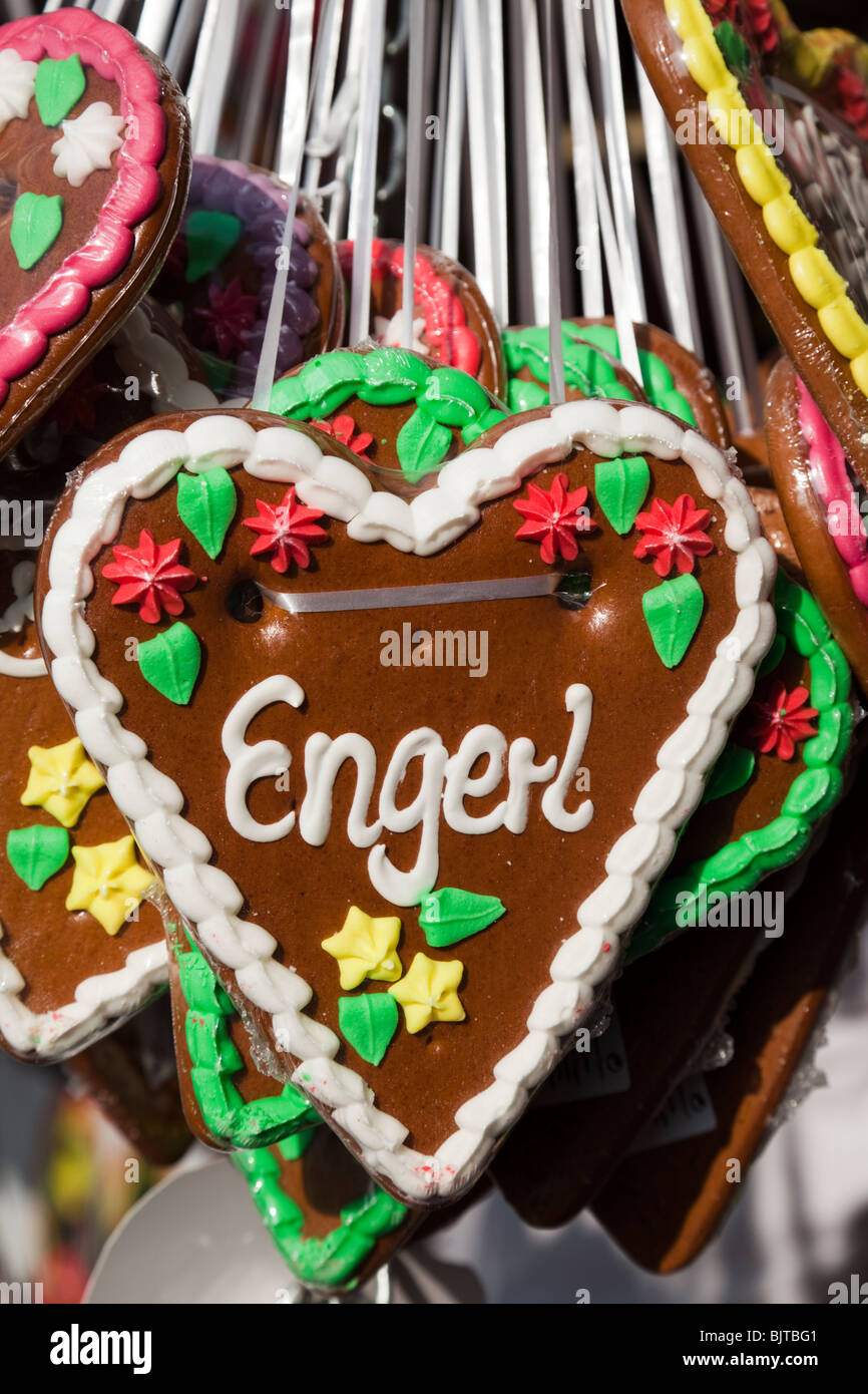 Gingerbread Heart with Angel slogan, Oktoberfest, Munich, Bavaria ...