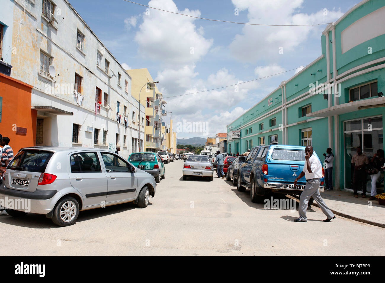 Street scene from the city of Lubango, Huila Province, Angola, Africa ...
