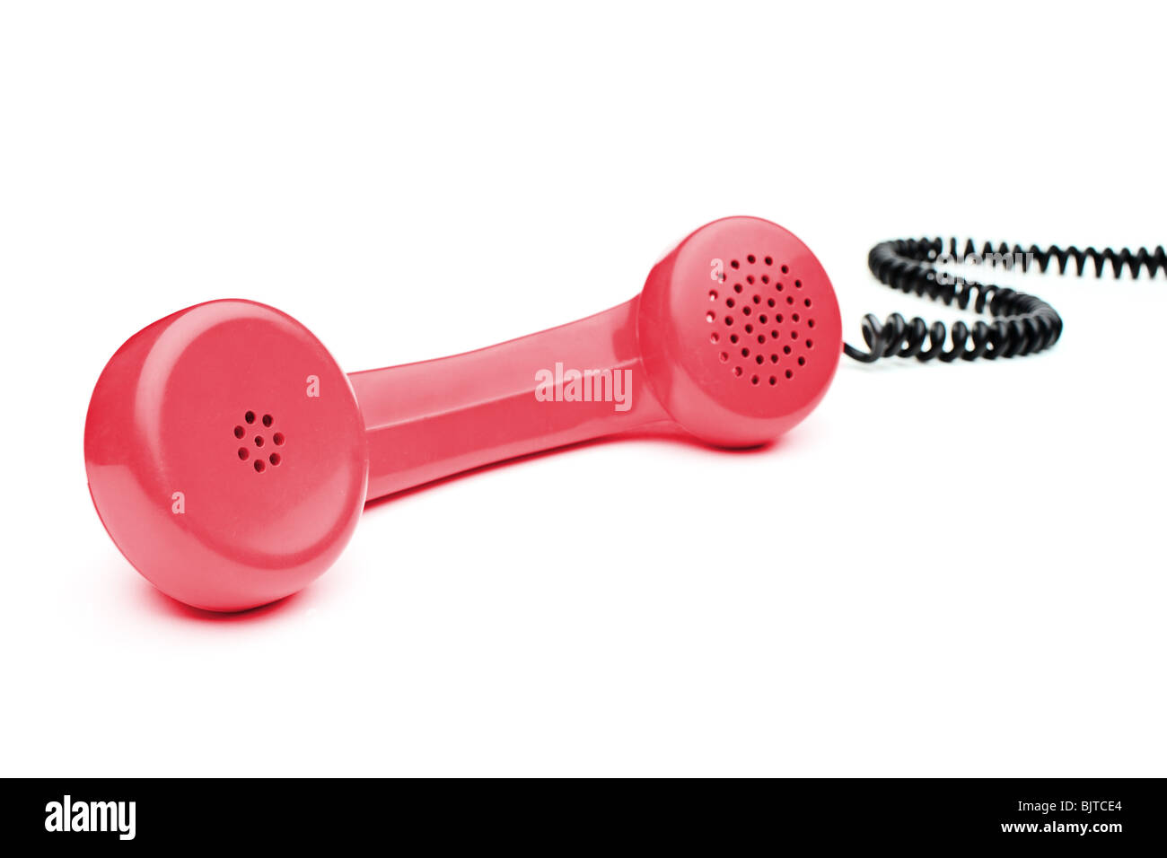 Classic retro red telephone receiver Cut Out Stock Images & Pictures ...