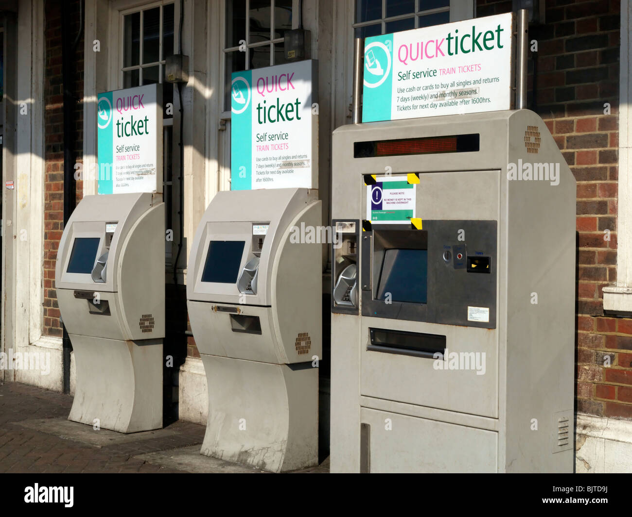 Self Service Ticket Machines Outside Railway Station Surrey England ...