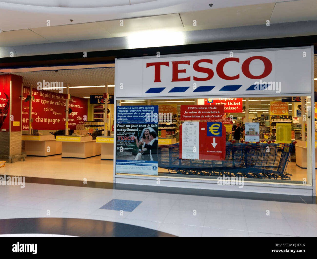 Calais France Cite Europe Shopping Centre Tescos Supermarket Stock ...