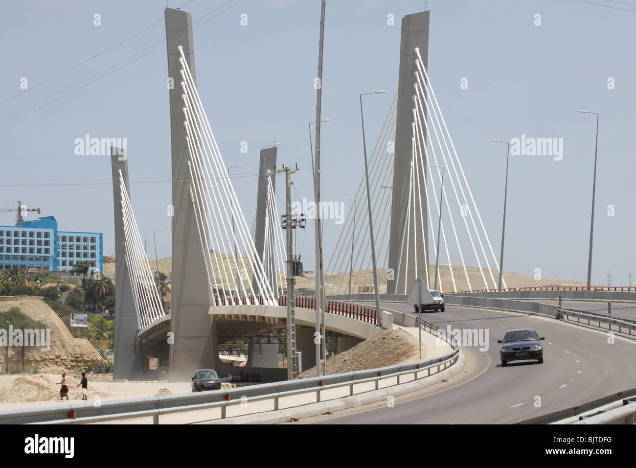 Newly constructed bridge over the Catumbela river. Catumbela, Between ...
