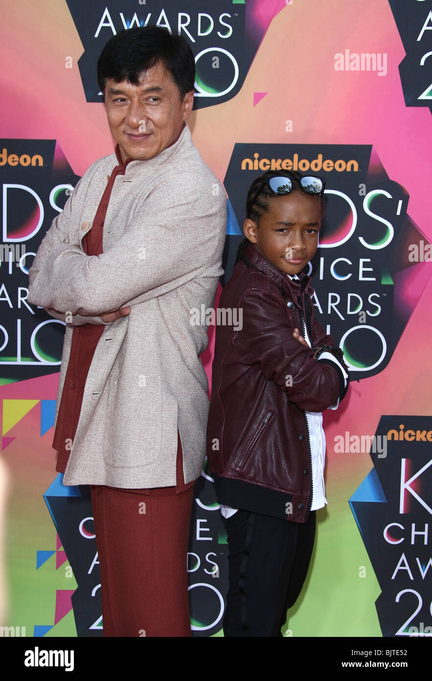 JACKIE CHAN JADEN SMITH NICKELODEON KIDS CHOICE AWARDS 2010 LOS ANGELES ...