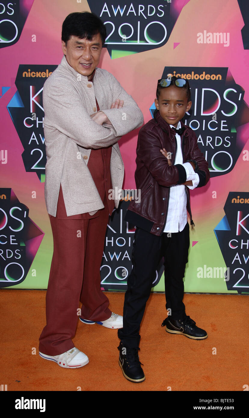 JACKIE CHAN JADEN SMITH NICKELODEON KIDS CHOICE AWARDS 2010 LOS ANGELES ...