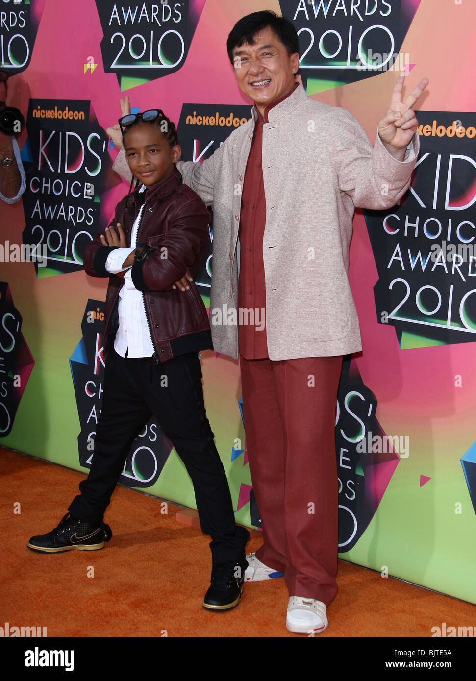 JACKIE CHAN JADEN SMITH NICKELODEON KIDS CHOICE AWARDS 2010 LOS ANGELES ...