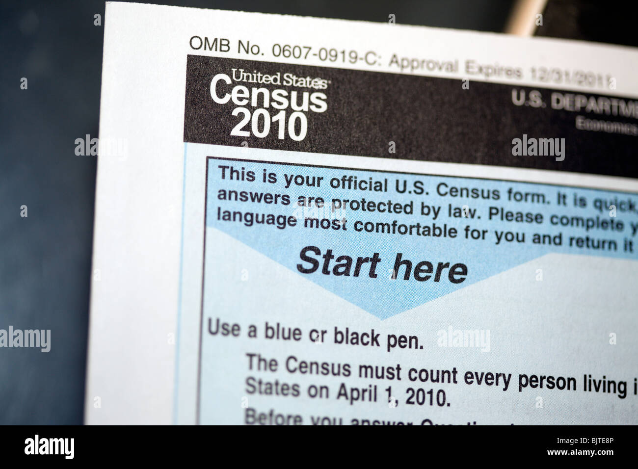 2010 census form hi-res stock photography and images - Alamy