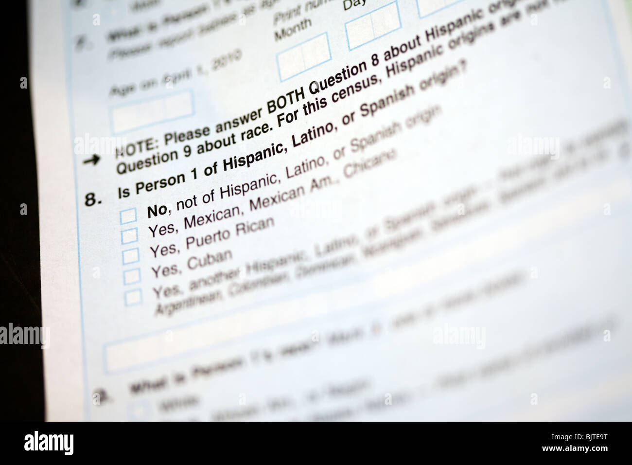 2010 Census Forms Stock Photo - Alamy