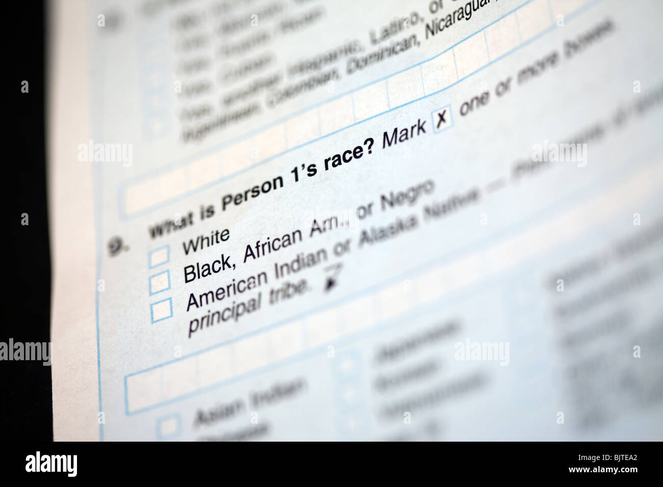 2010 census questions race hi-res stock photography and images - Alamy