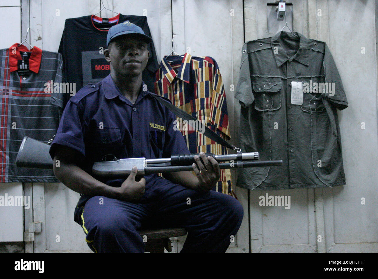 Security guard at Night. Kampala. Uganda Stock Photo - Alamy