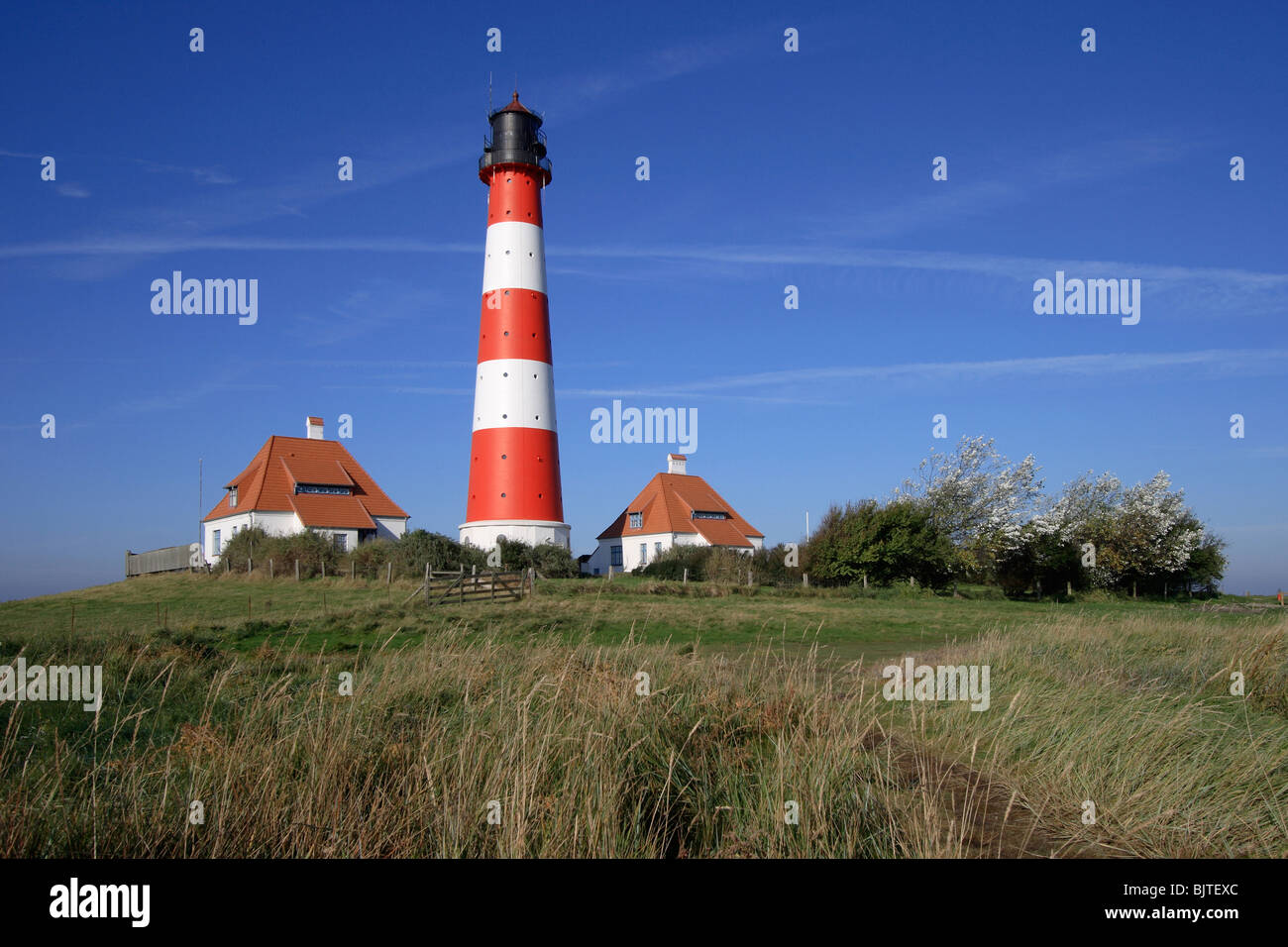 Lighthouse, Westerhever, Germany Stock Photo - Alamy