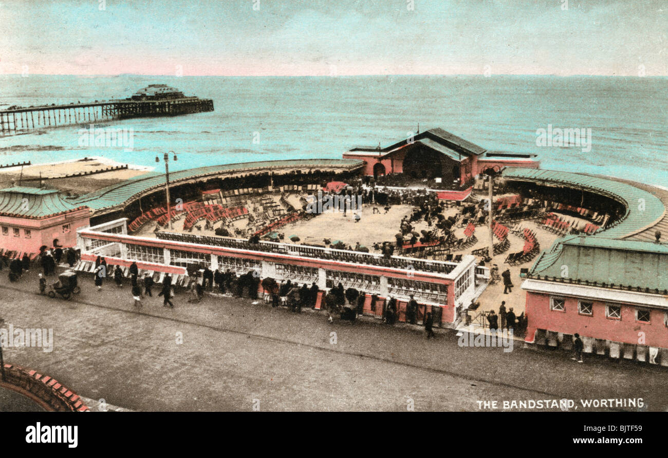 The bandstand, Worthing, West Sussex, early 20th century. Artist ...