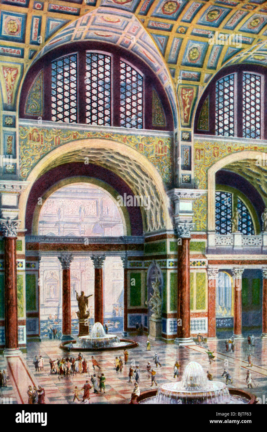 The tepidarium of the Baths of Caracalla, Rome, Italy, 1933-1934 Stock ...