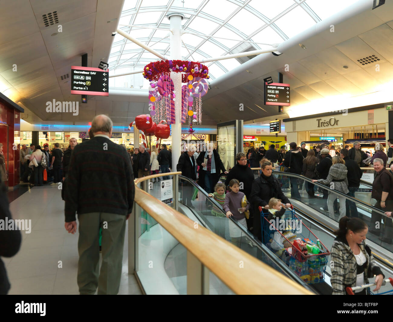 Calais France Cite Europe Shopping Centre People Using The Escalators ...