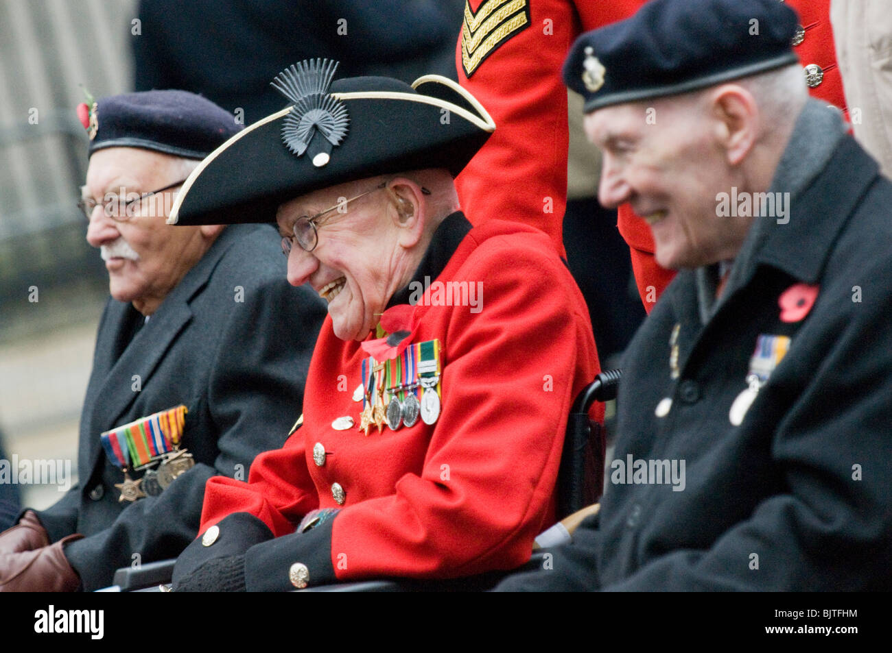 Remembrance Sunday. Veterans parade in Whitehall, ready to pass the ...