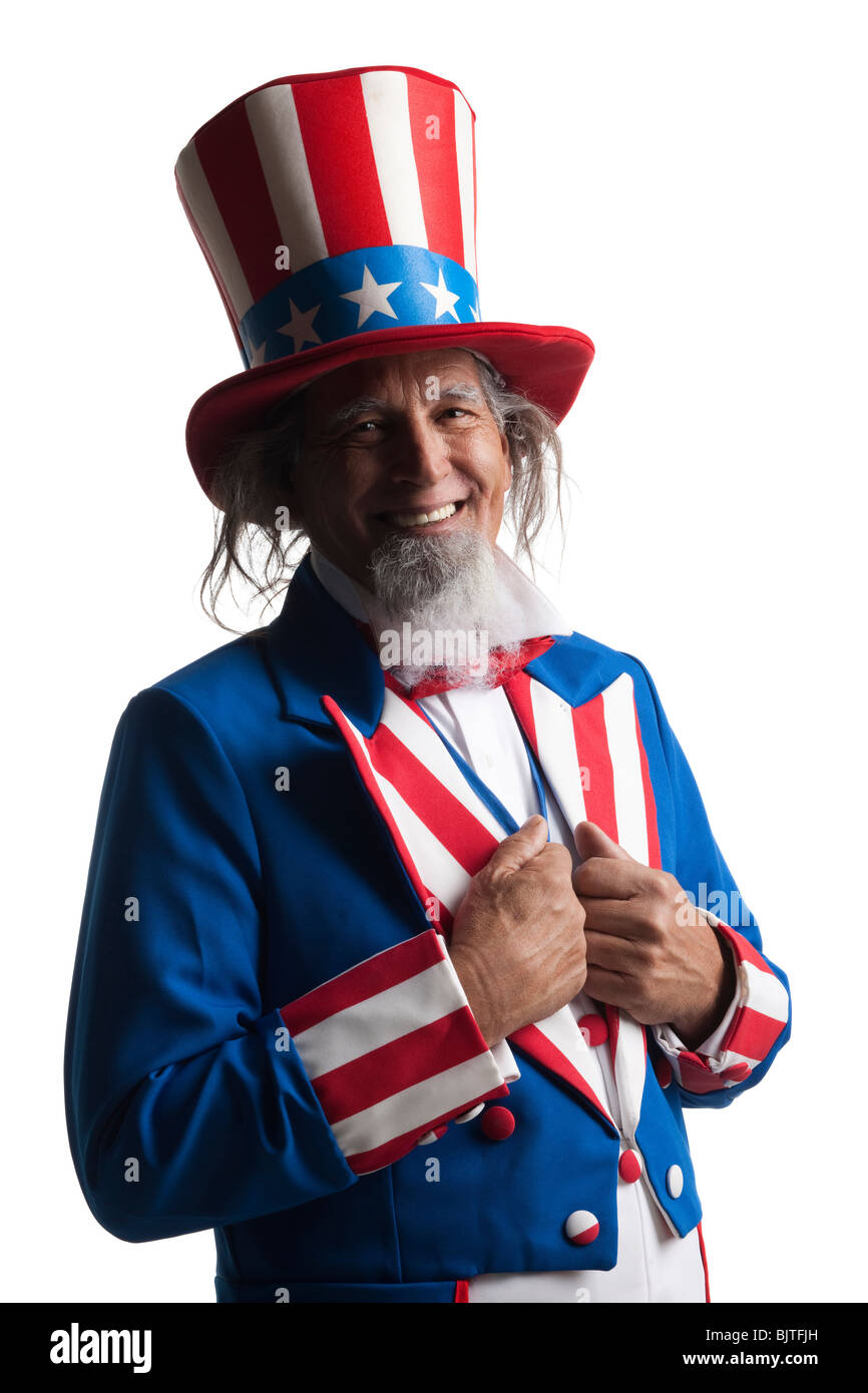 Portrait of man in Uncle Sam's costume, studio shot Stock Photo - Alamy