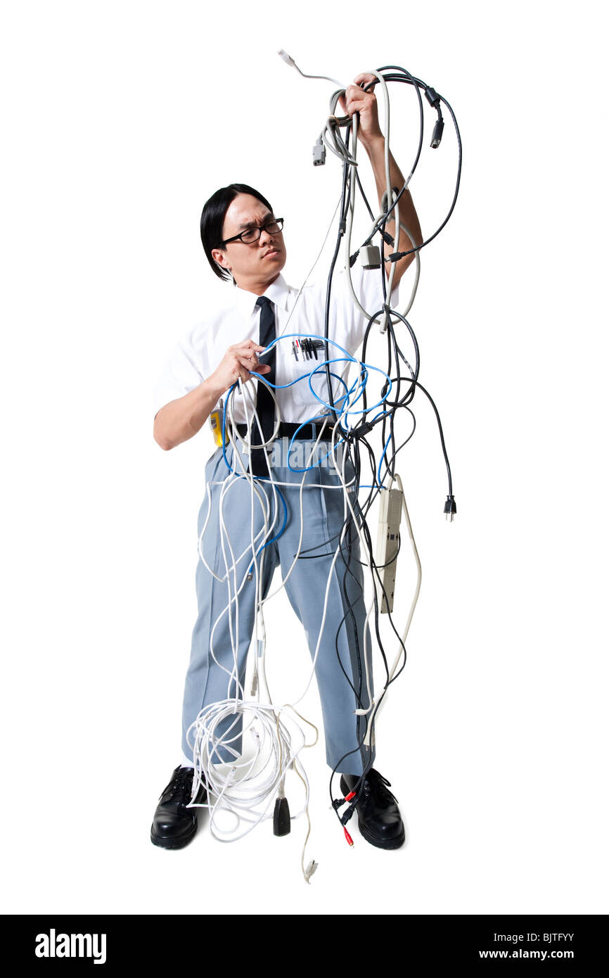 Tangled cables and wires Cut Out Stock Images & Pictures - Alamy