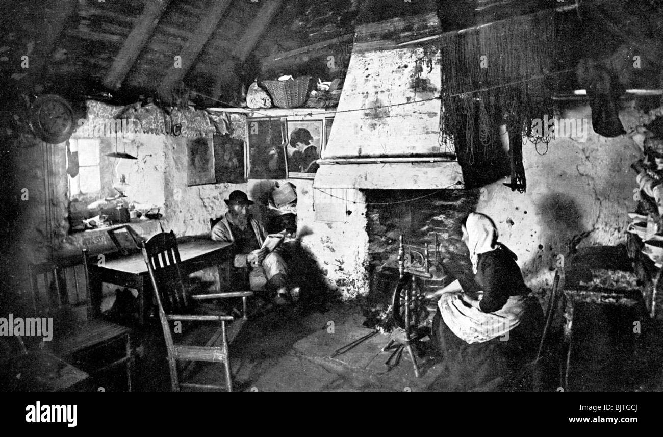 Interior of a crofter's cottage, Shetland, Scotland, 1924-1926.Artist ...
