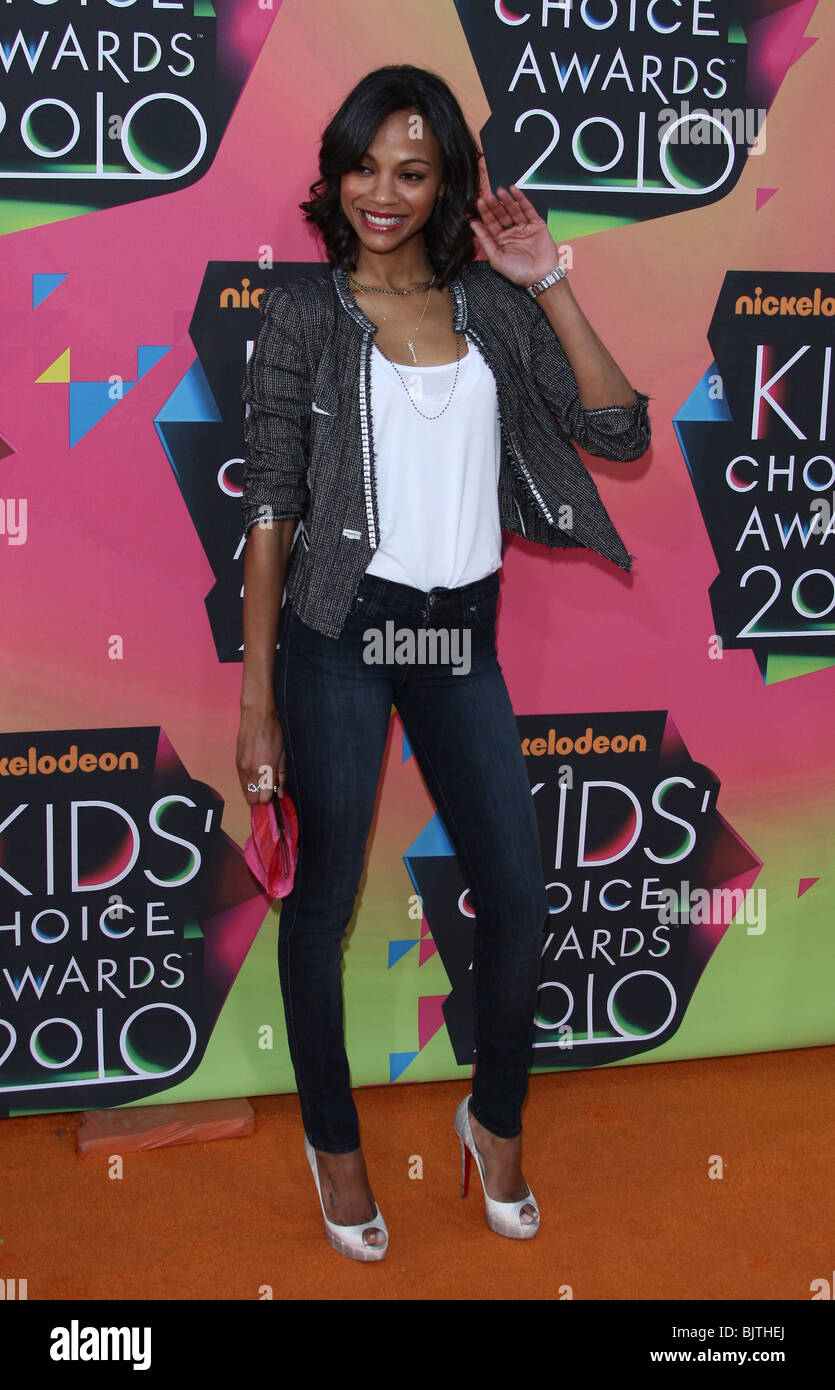 ZOE SALDANA NICKELODEON KIDS CHOICE AWARDS 2010 LOS ANGELES CA USA 27 ...