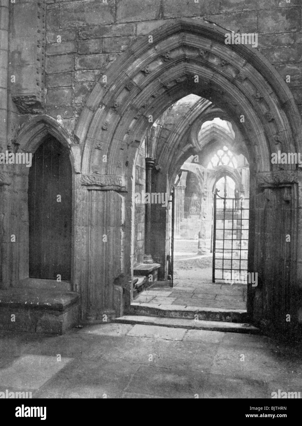Porch of the chapter house, Elgin Cathedral, Scotland, 1924-1926 ...
