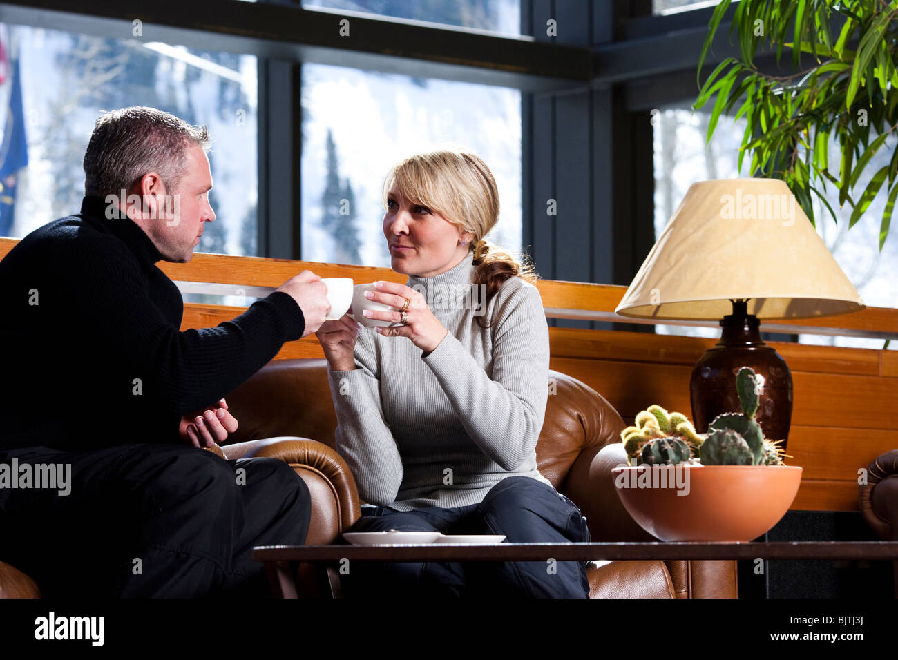 Married couple enjoying quiet moment Stock Photo - Alamy