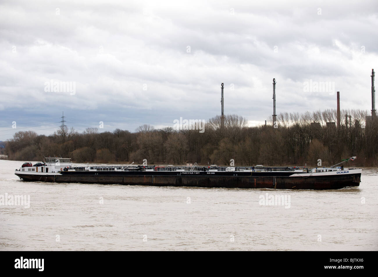 Commercial barge, river Rhine, Germany Stock Photo - Alamy