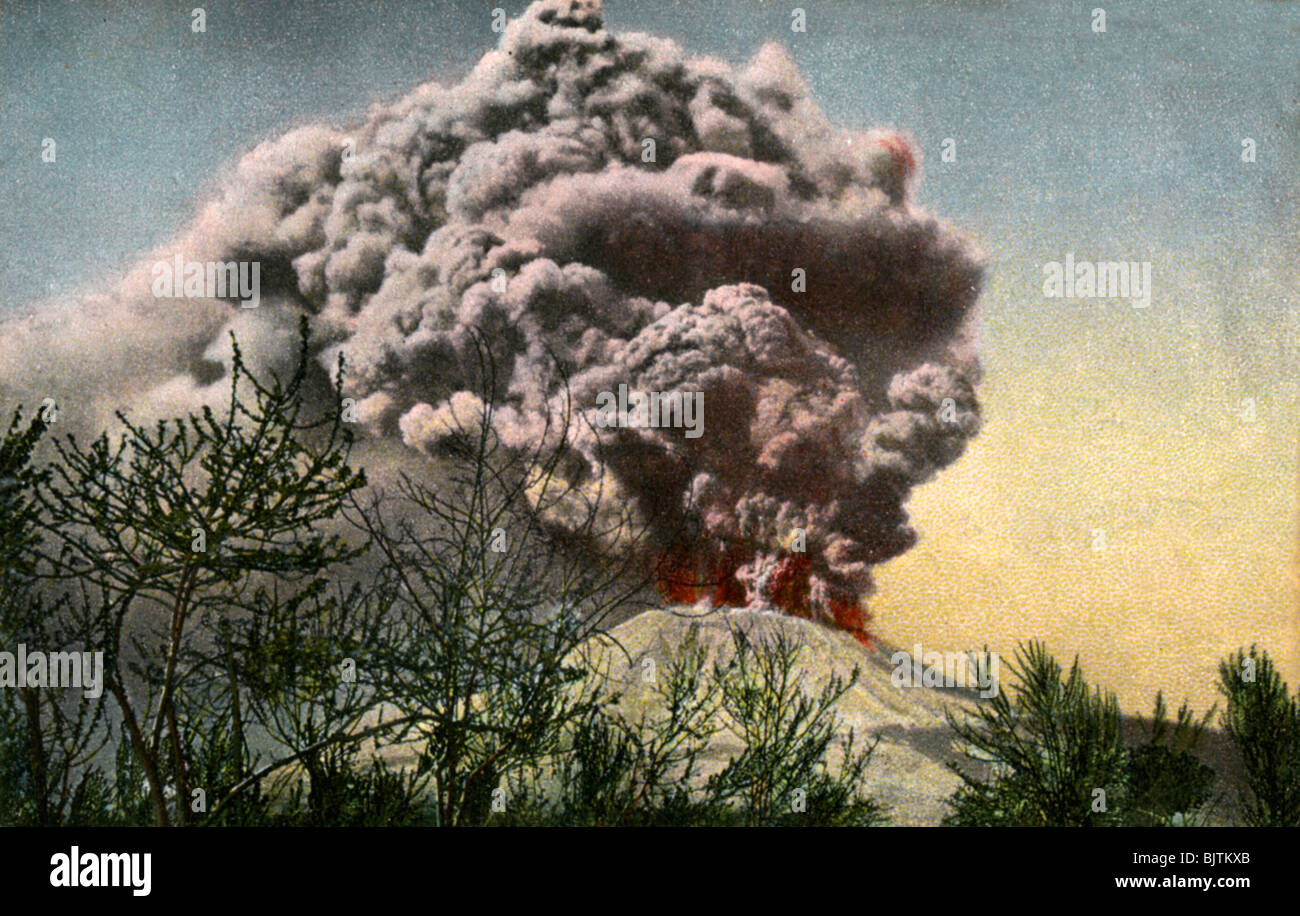 Eruption of Vesuvius, Italy, April 1906. Artist: Unknown Stock Photo ...