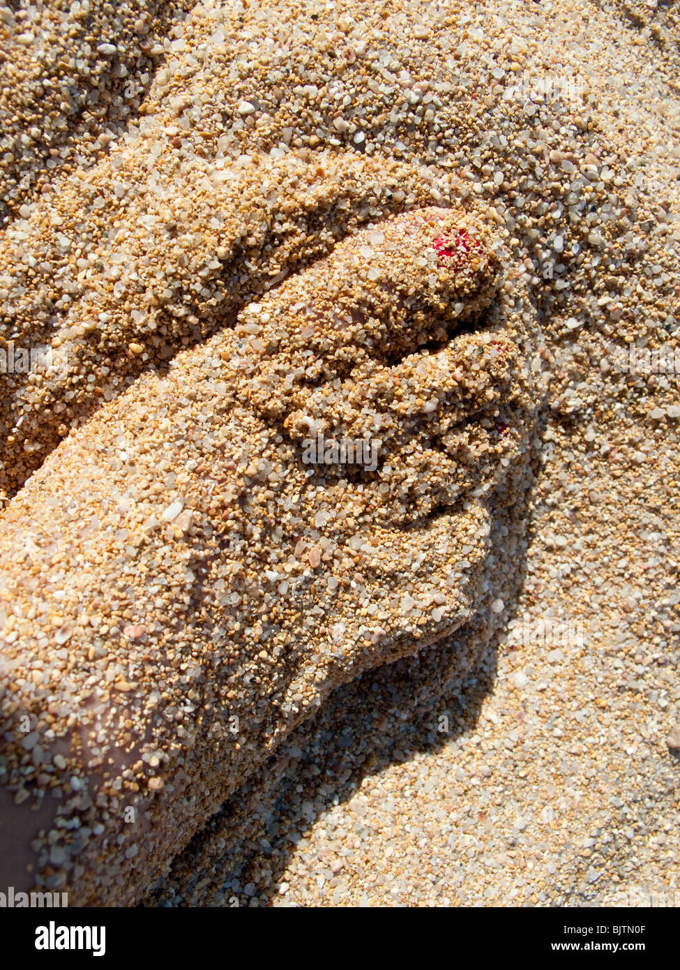 sandy foot on the beach Stock Photo - Alamy