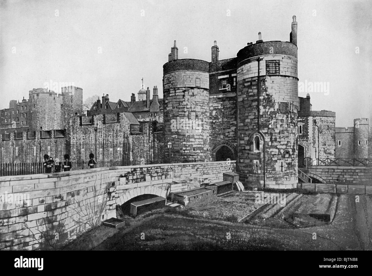 The Byward Tower and the outer ward, Tower of London, 20th century ...