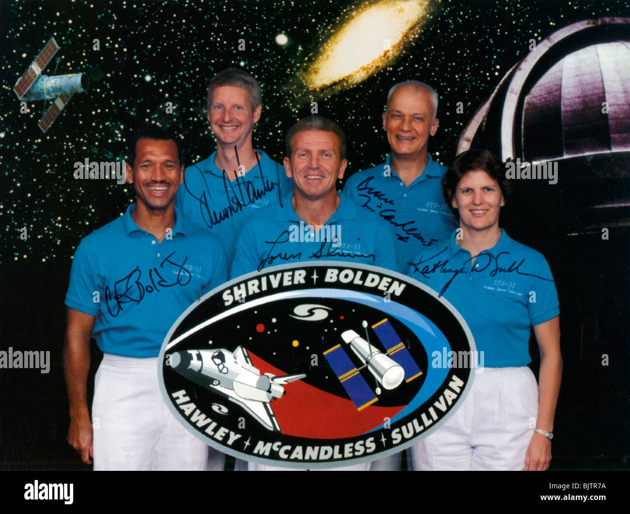 The crew of Space Shuttle Mission STS-31, 1990.Artist: NASA Stock Photo ...