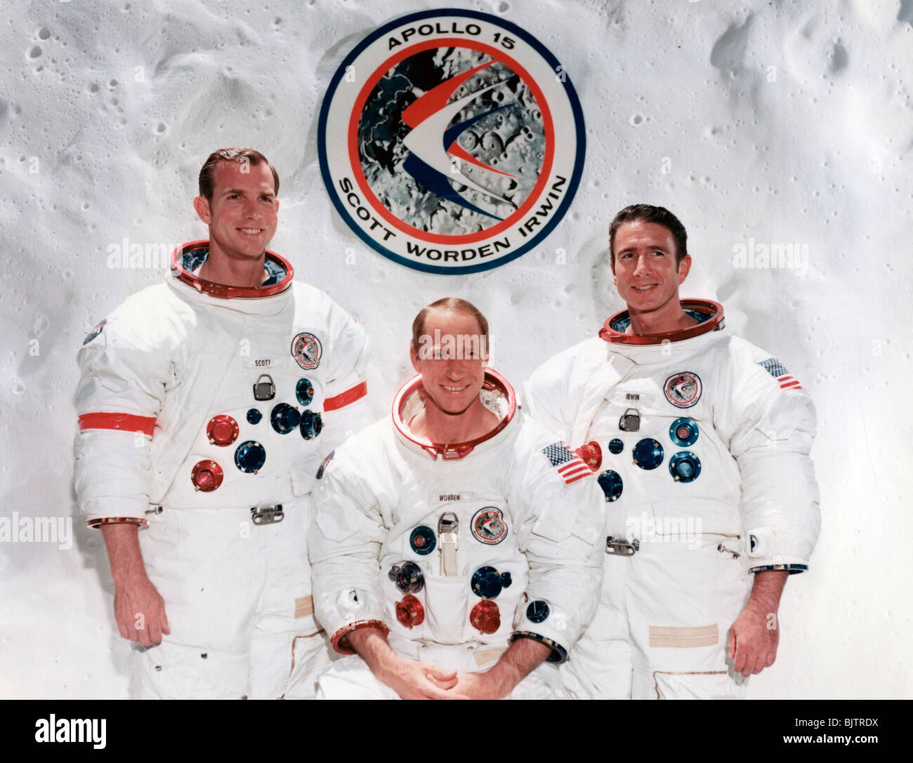 The crew of the Apollo 15 Mission at the Manned Spacecraft Centre ...
