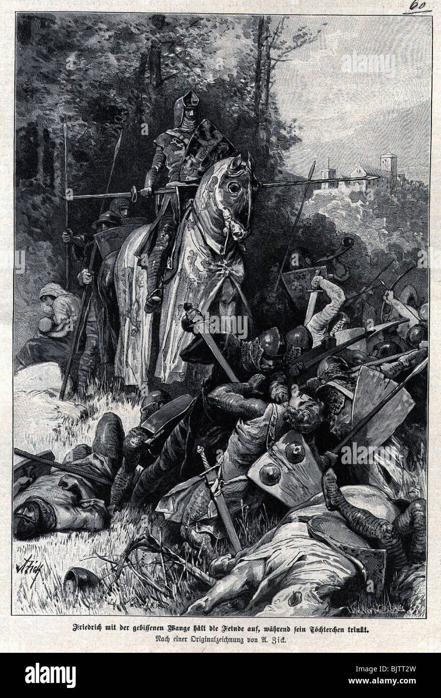 middle ages, knights, Frederick with the bitten cheek hindering the ...