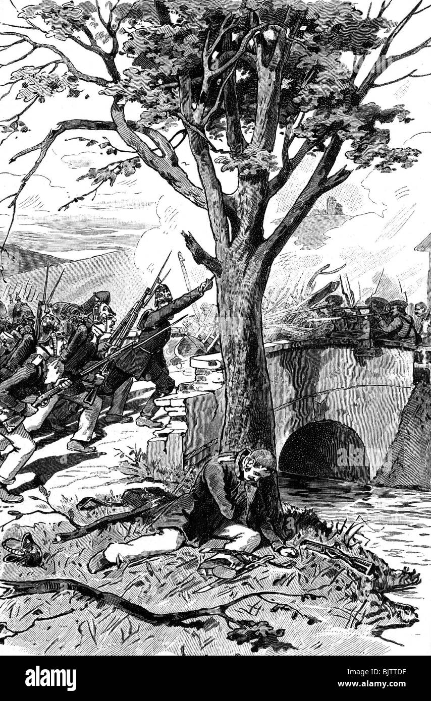 events, revolutions 1848 - 1849, uprising in Baden, encounter between ...