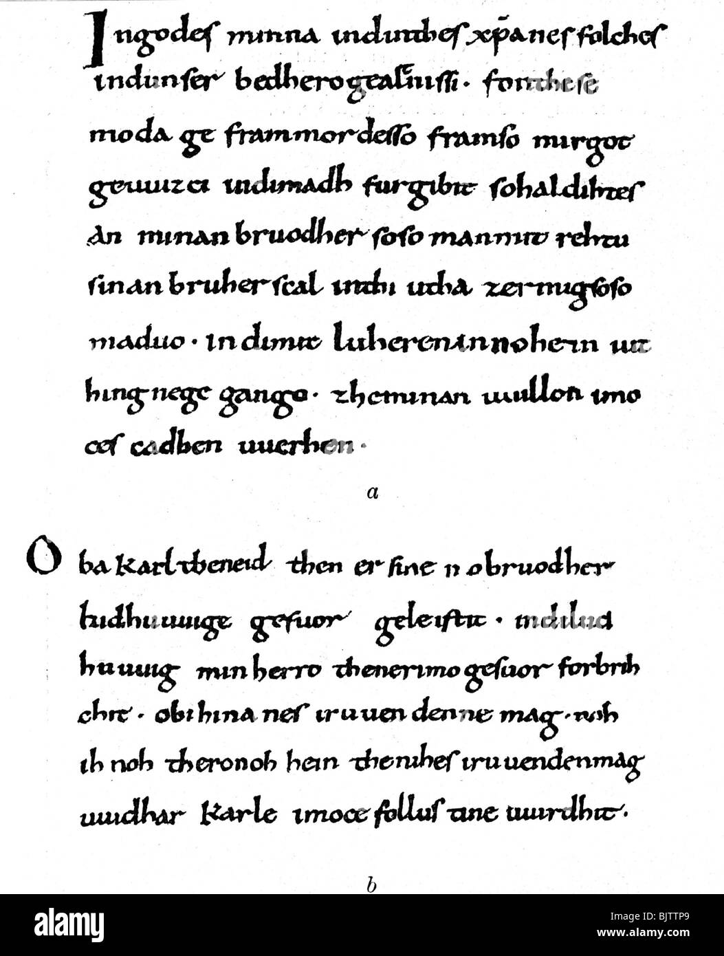 middle ages, Frankish Empire, Oath of Strassbourg between Louis "the ...