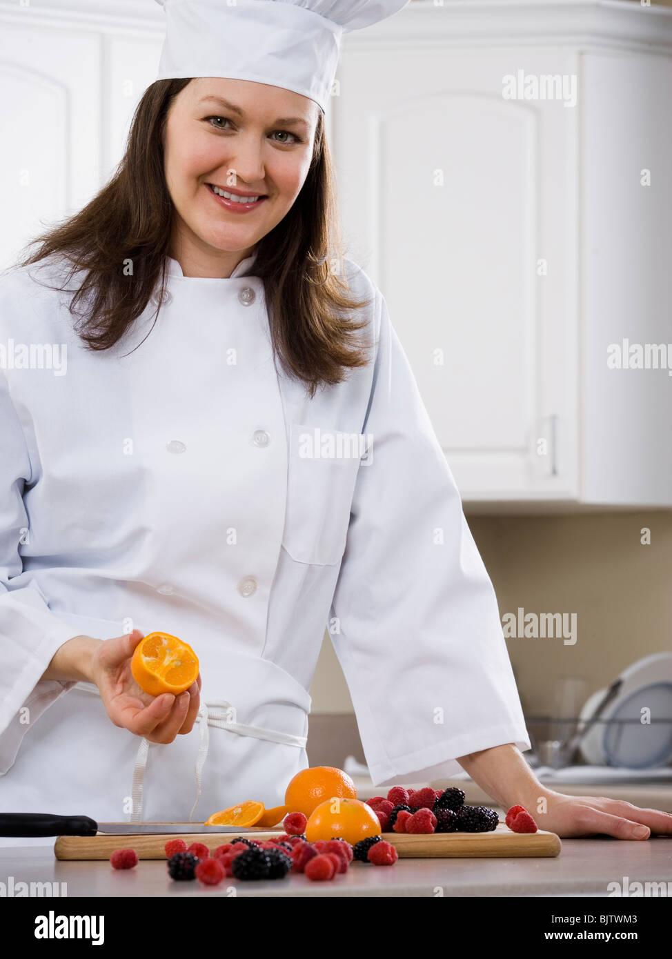 Chef preparing fruit Stock Photo - Alamy