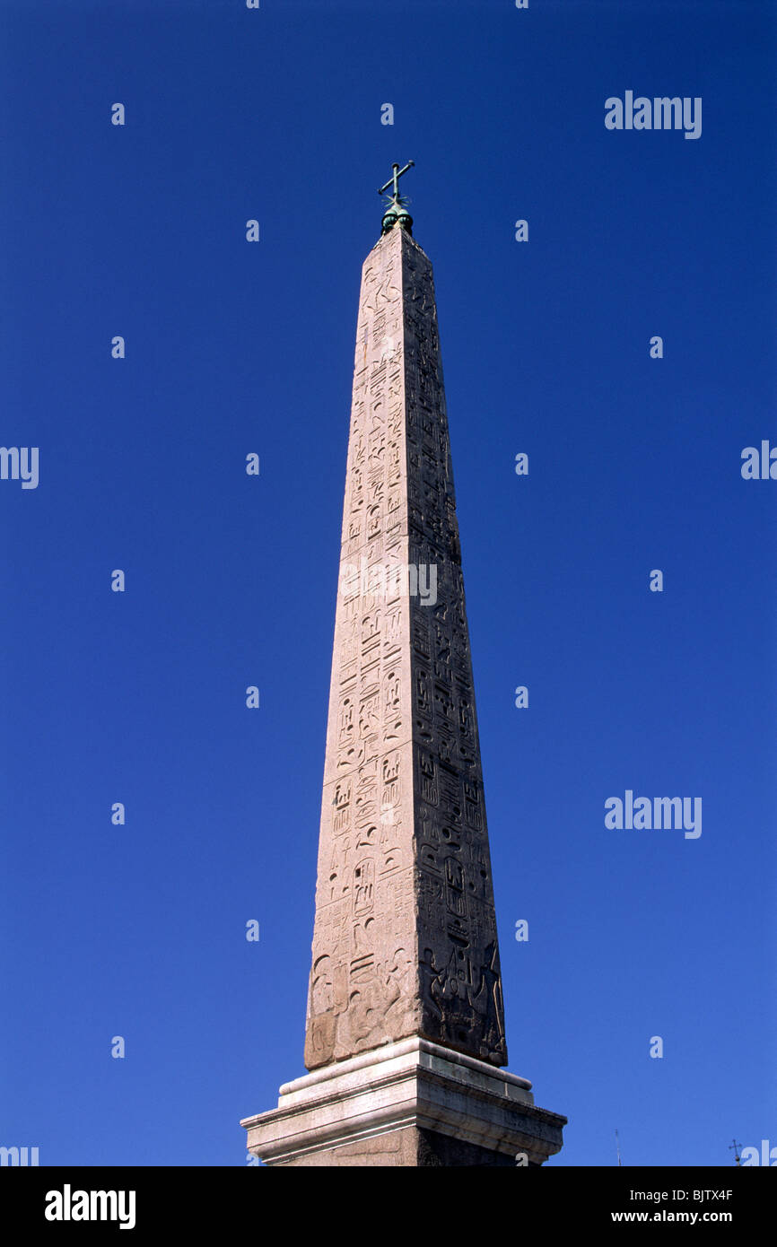 Italy, Rome, Piazza del Popolo, Obelisco Flaminio, Egyptian obelisk ...