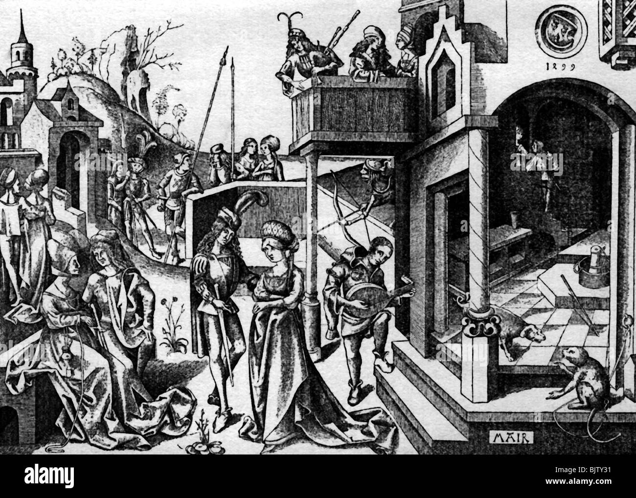 Society in middle ages Black and White Stock Photos & Images - Alamy
