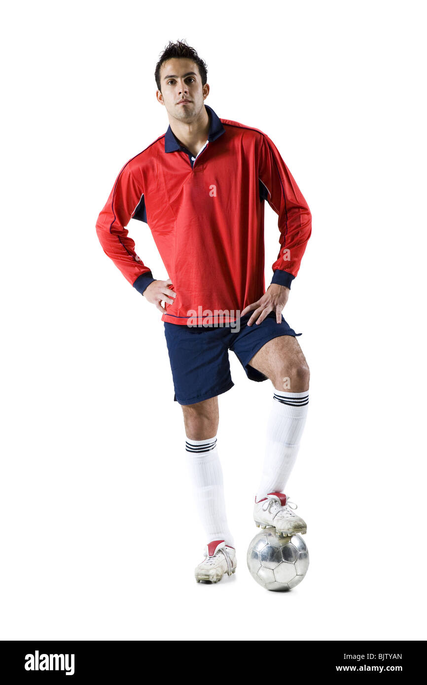 Soccer player with ball Stock Photo - Alamy