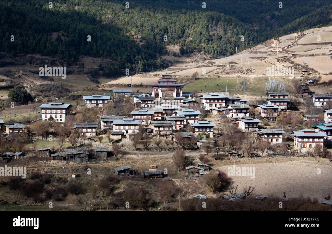Ura village view, Bumthang region, Bhutan Stock Photo - Alamy