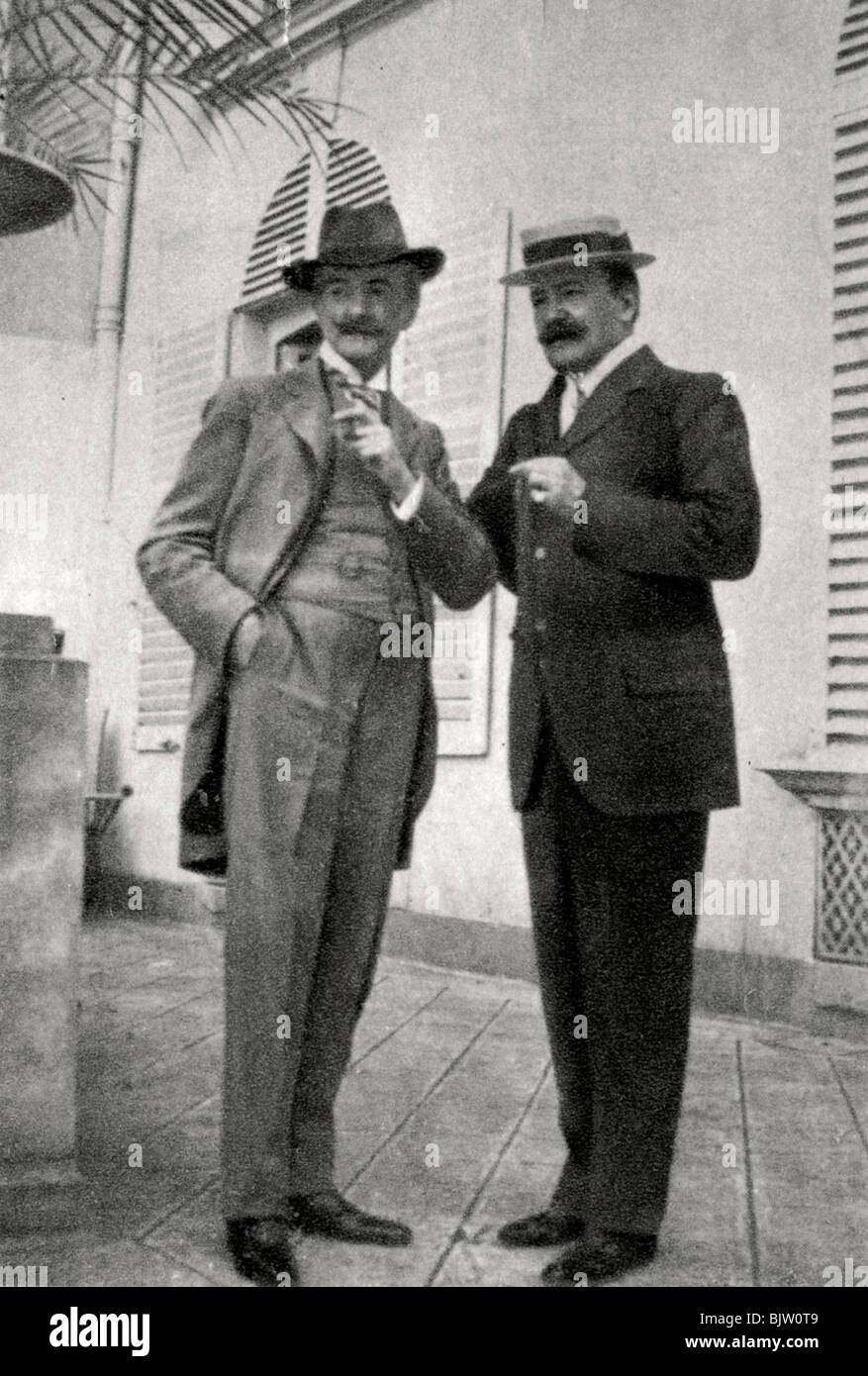 Paul Hervieu and Marcel Prevost, French authors and dramatists, 1905 ...