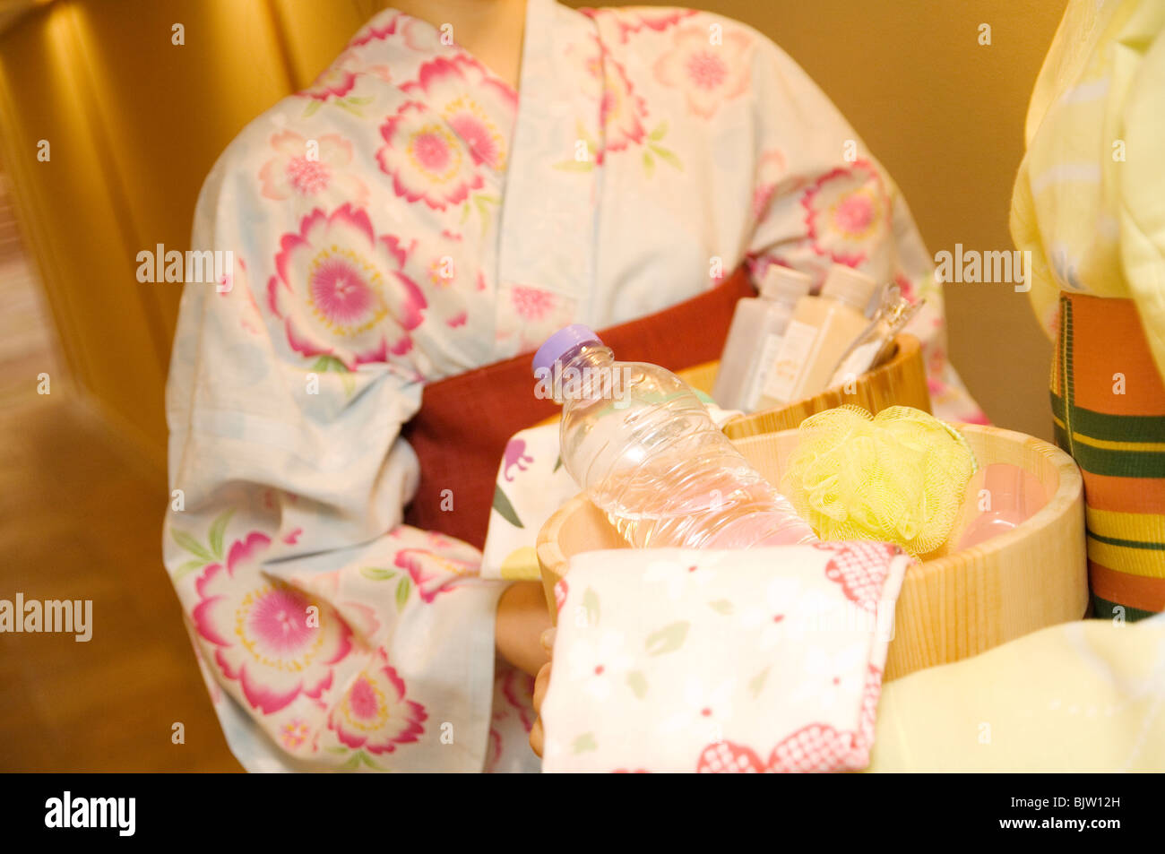 Two young women wearing yukata hi-res stock photography and images - Alamy