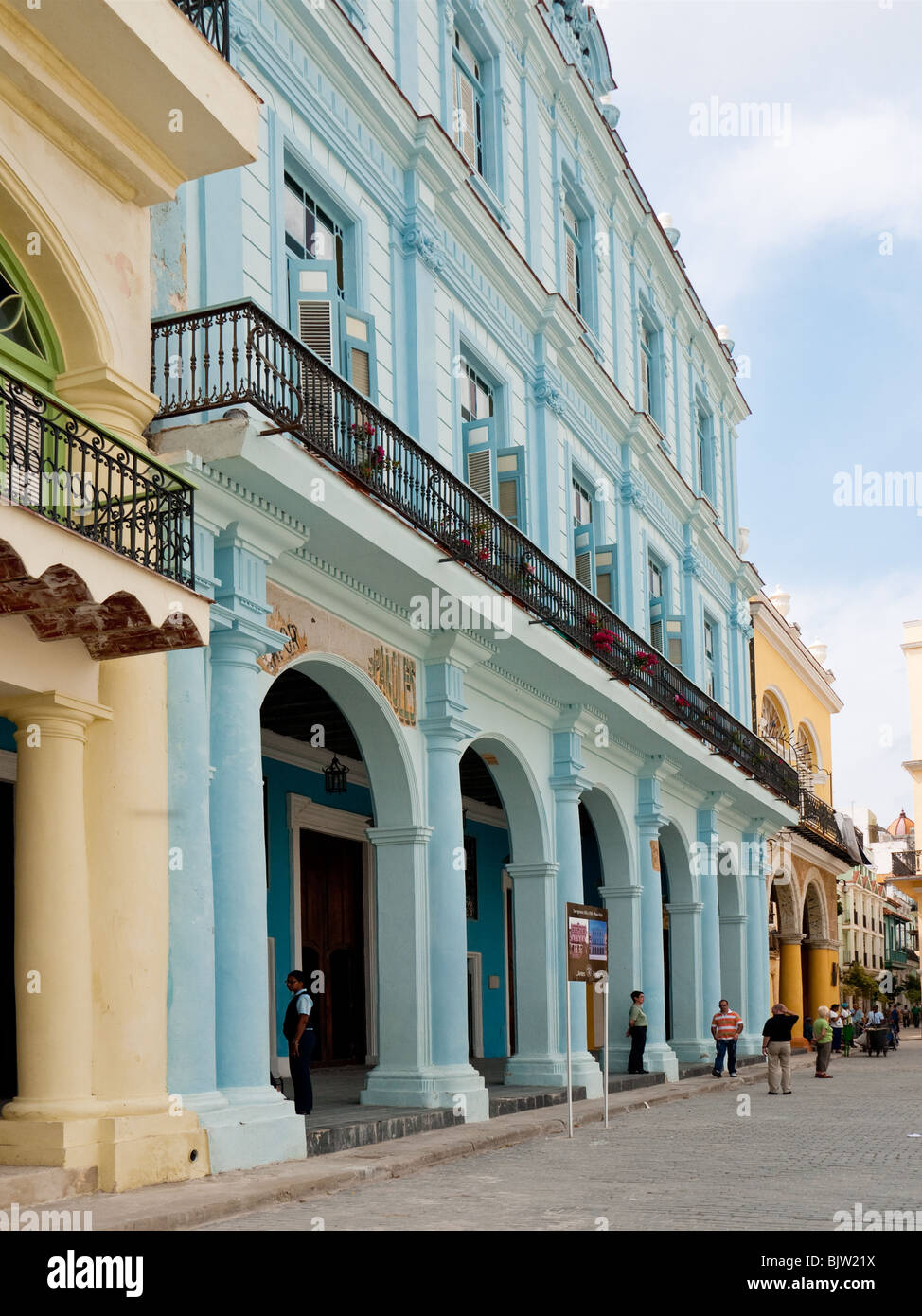 Colonial Architecture in Havana (Habana) Old Town Plaza, Cuba Stock ...