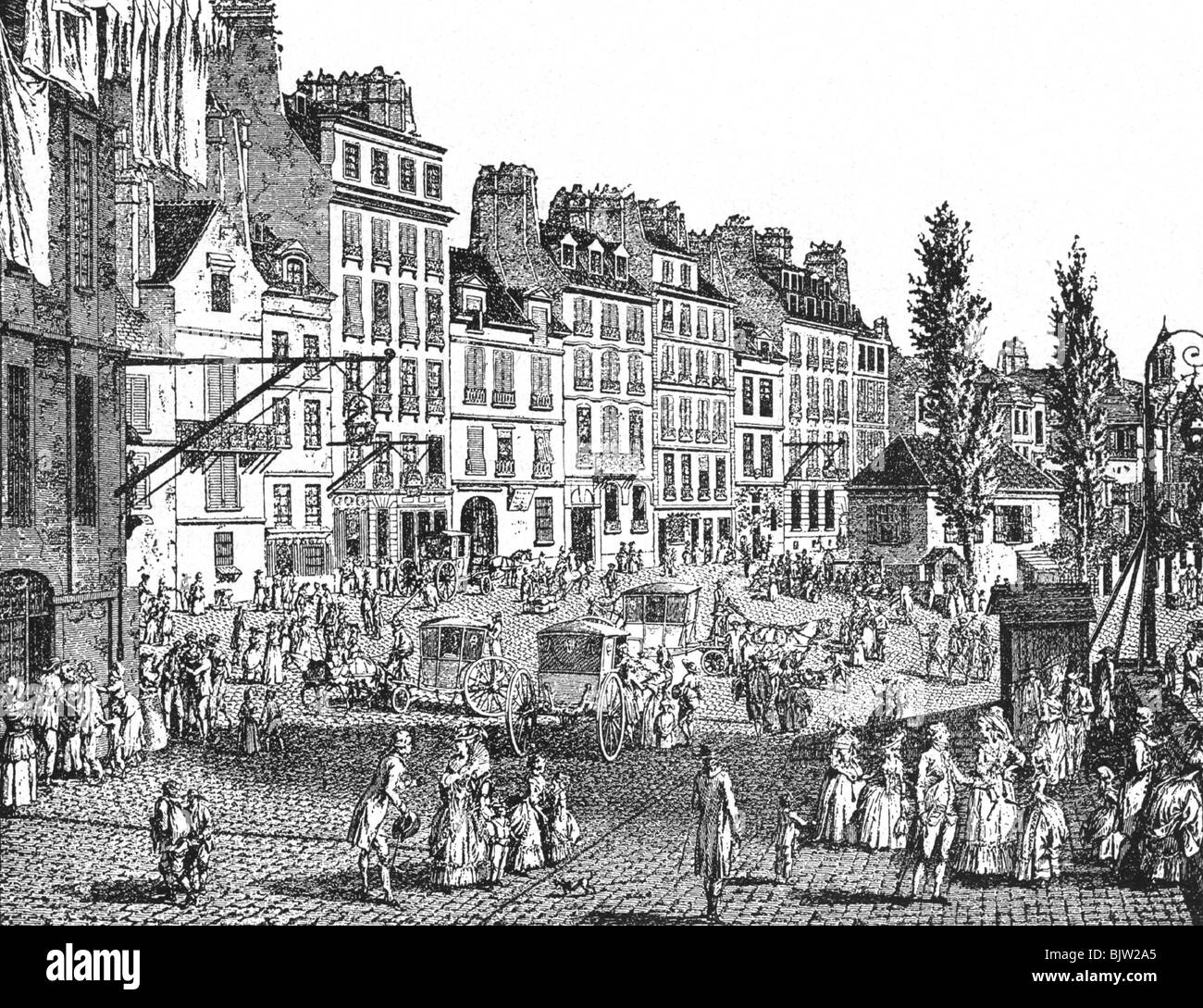 geography / travel, France, Paris, Quai St. Paul, copper engraving ...